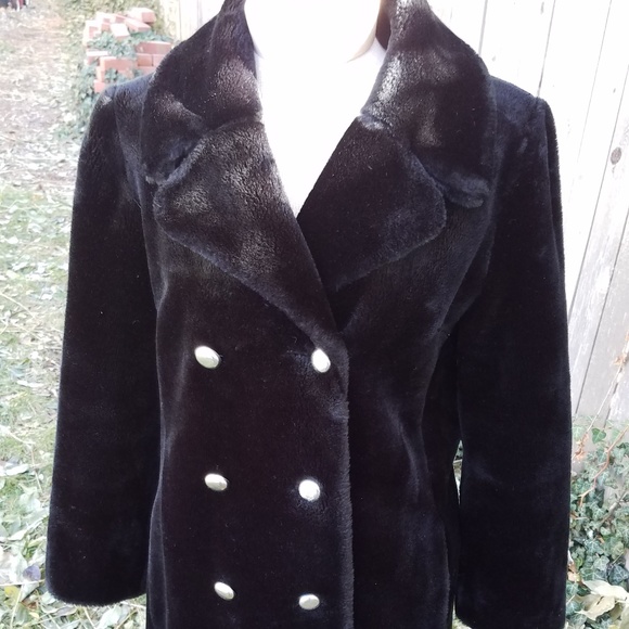 Vintage | Jackets & Coats | Black Teddy Pea Coat | Poshmark